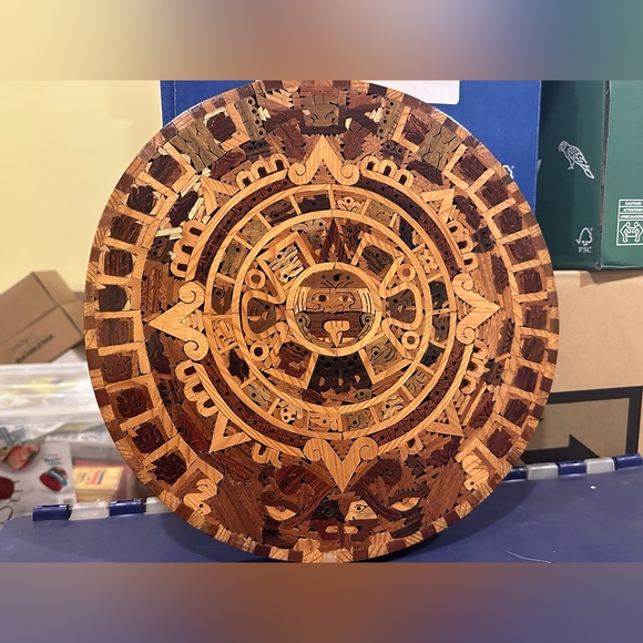 N/A | Accents | Vintage Mosaic Aztec Calendar Tonatiuhs Face 65 ...